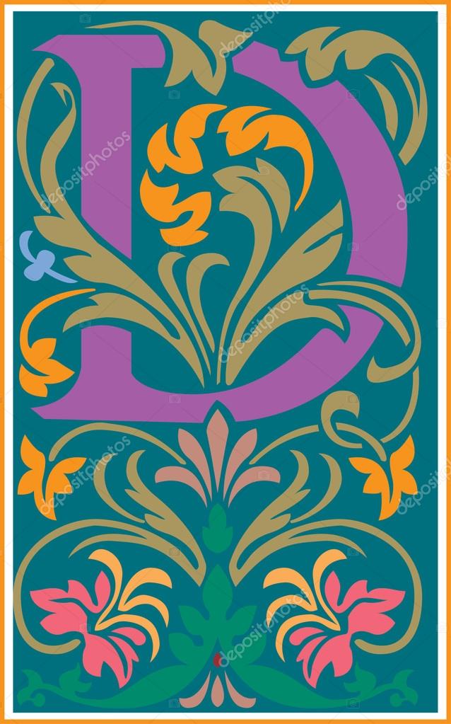 Letras do alfabeto inglês decoradas com flores e folhas de plantas ...