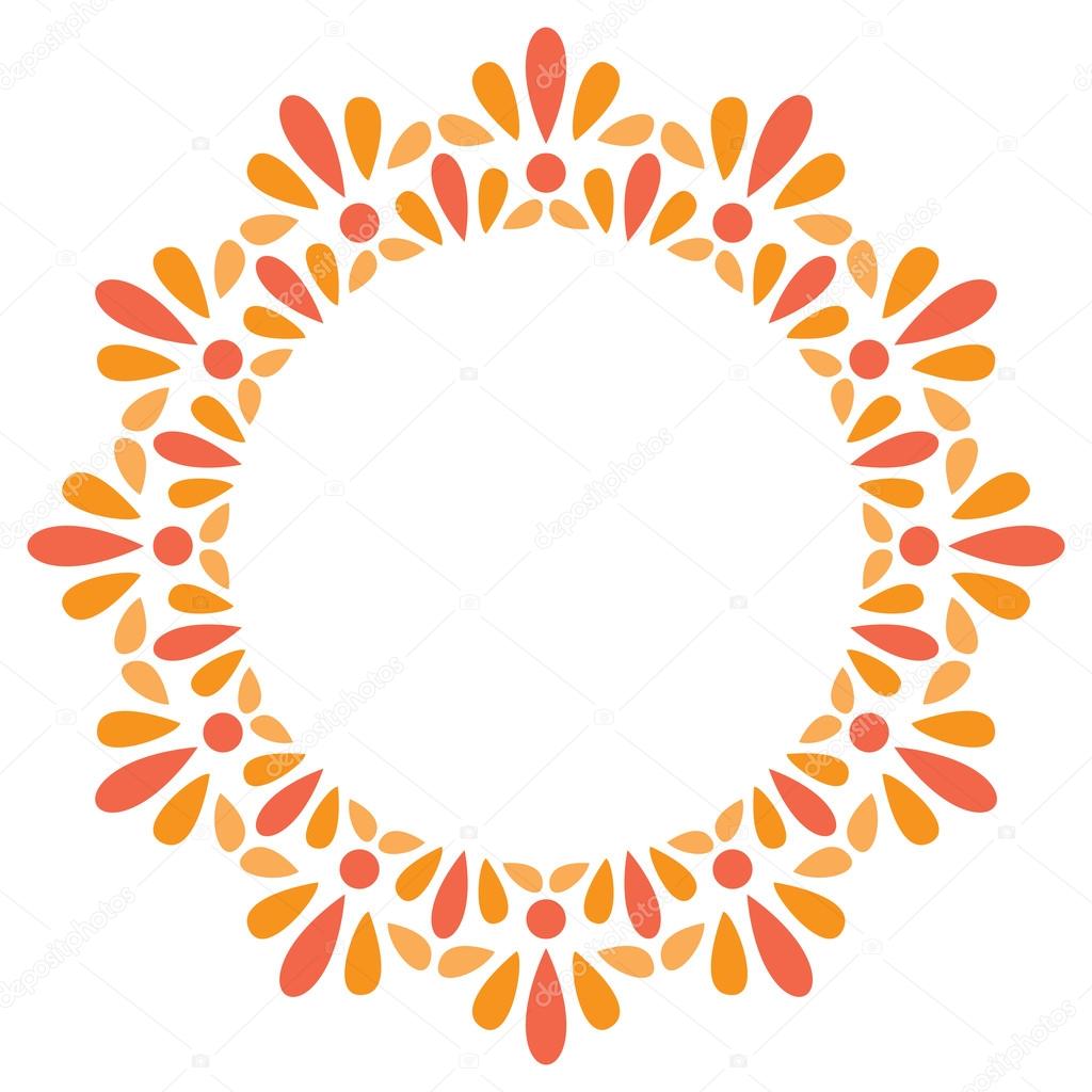 Floral basic frame, round stamp Stock Vector Image by ©HuangArt #56099785