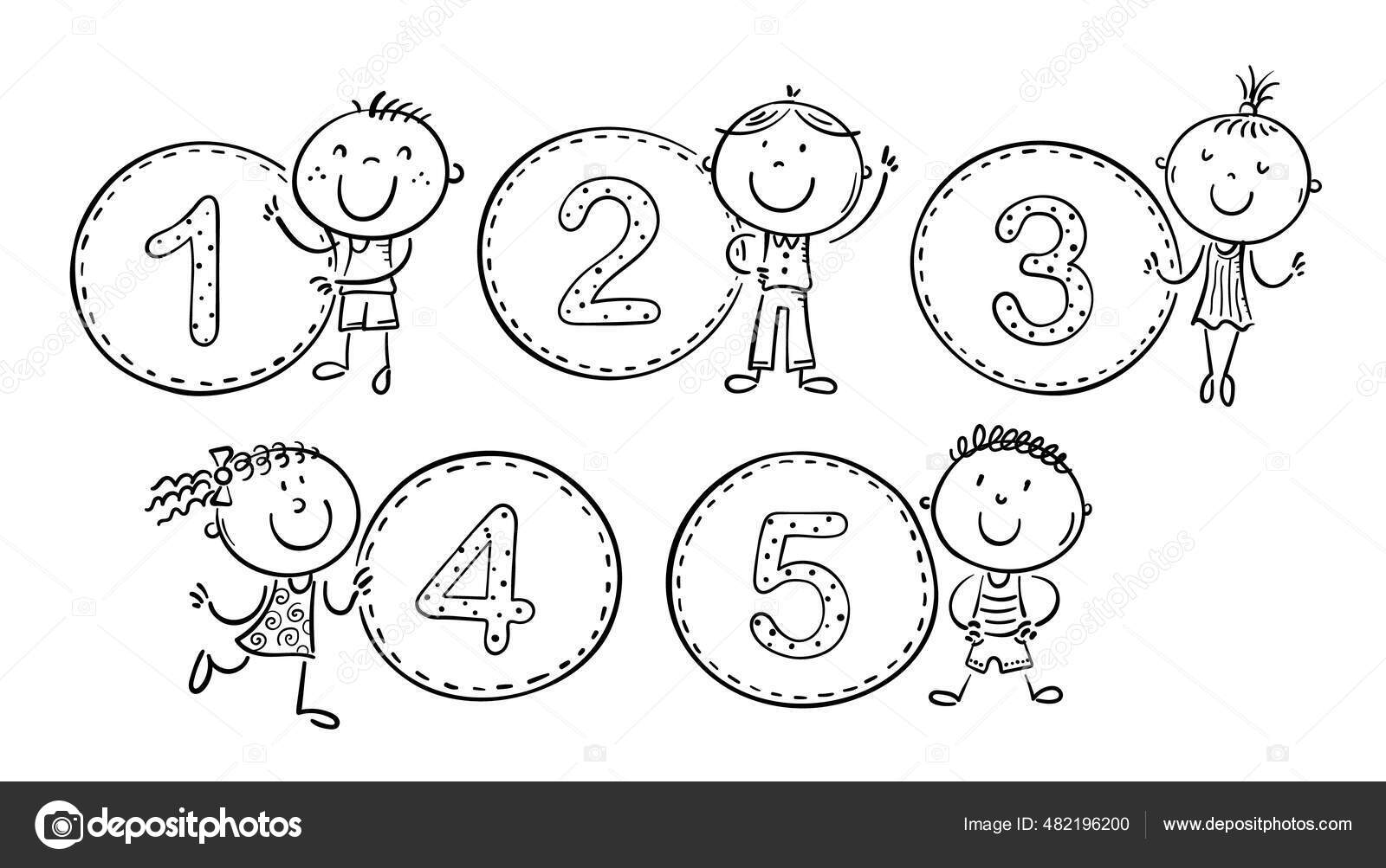 Vara figura. A contar números com crianças. Esboço clipart imagem ...