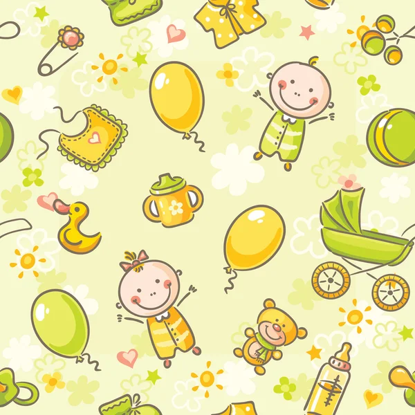Seamless cute baby background — Stock Vector © SelenaMay #3646835