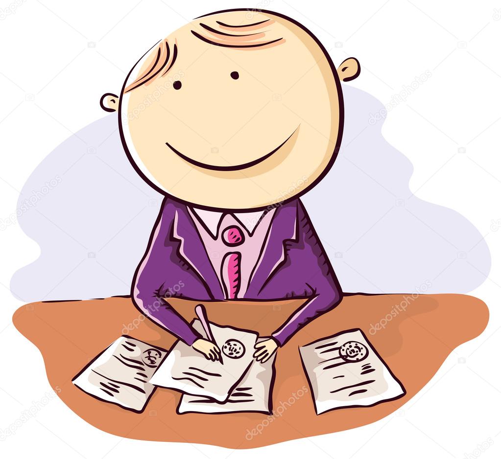 Friendly cartoon clerk Stock Vector Image by ©Katerina_Dav #54060061