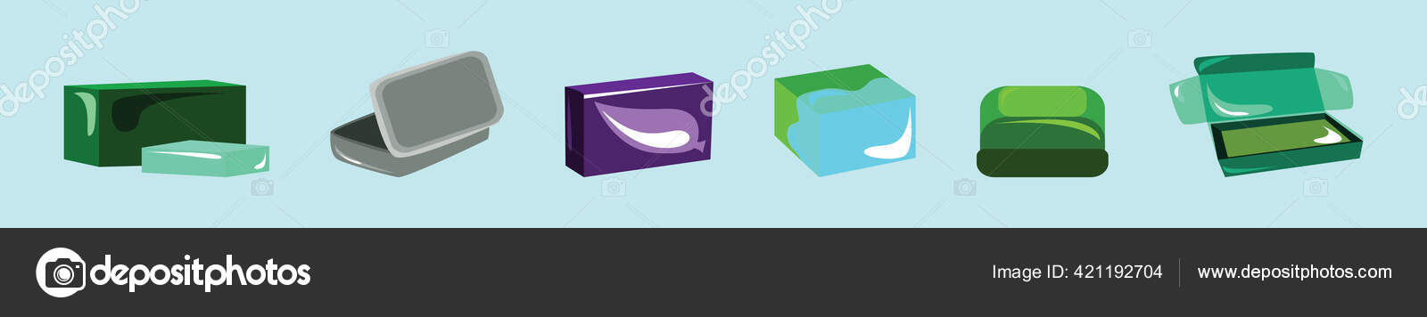 Set Soap Packaging Cartoon Icon Design Template Various Models Vector ...