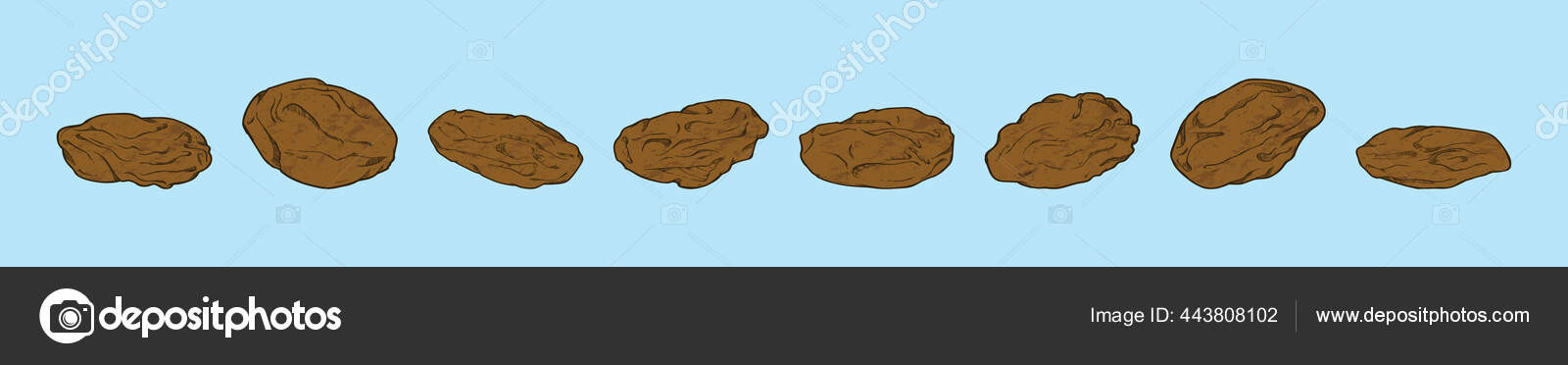 Set Raisins Cartoon Icon Design Template Various Models Modern Vector ...