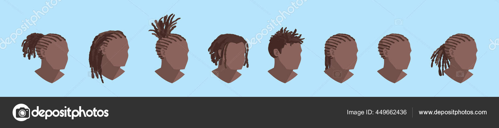 Set Dread Cartoon Icon Design Template Various Models Modern Vector ...