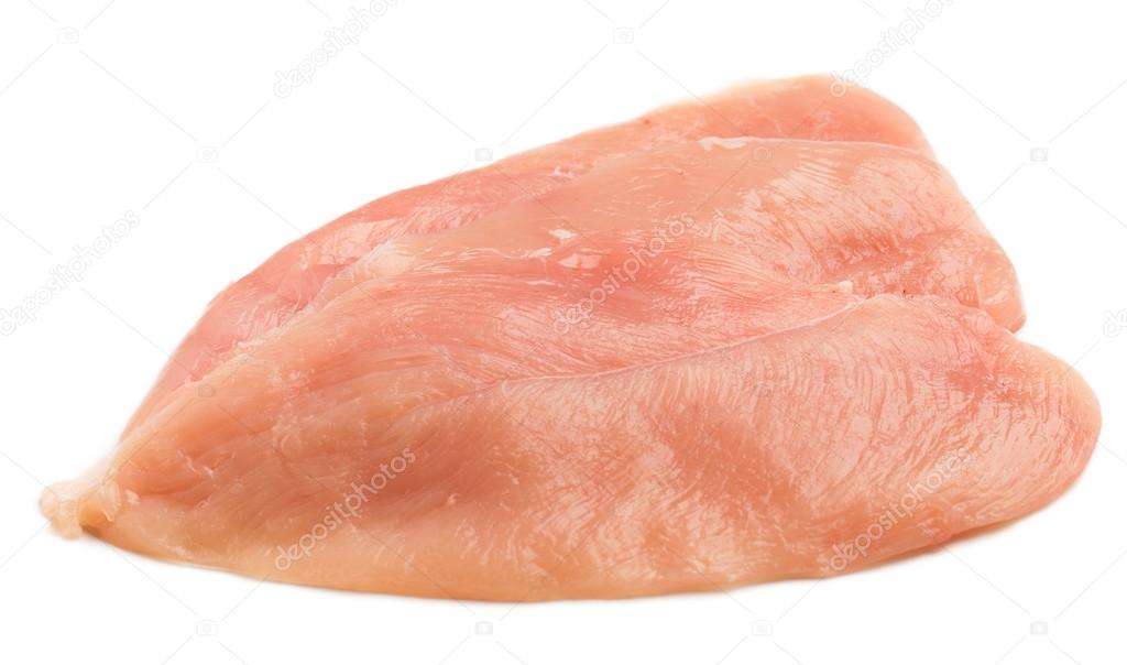 Raw chicken fillet isolated on white — Stock Photo © svariophoto #54499487