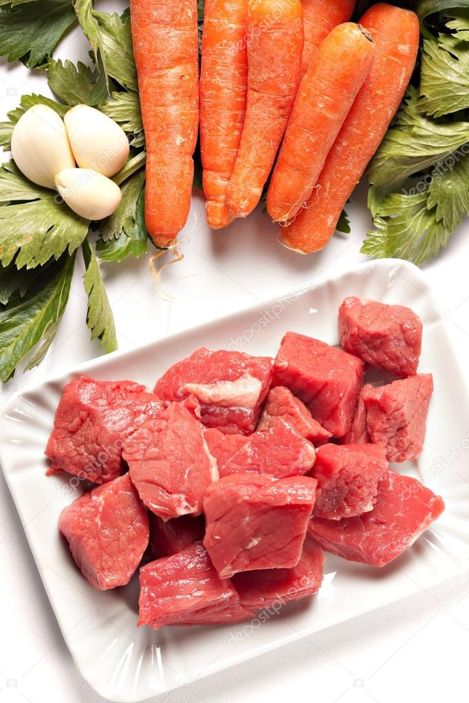 Raw Ingredients For A Traditional Beef Stew Recipe — Stock Photo ...