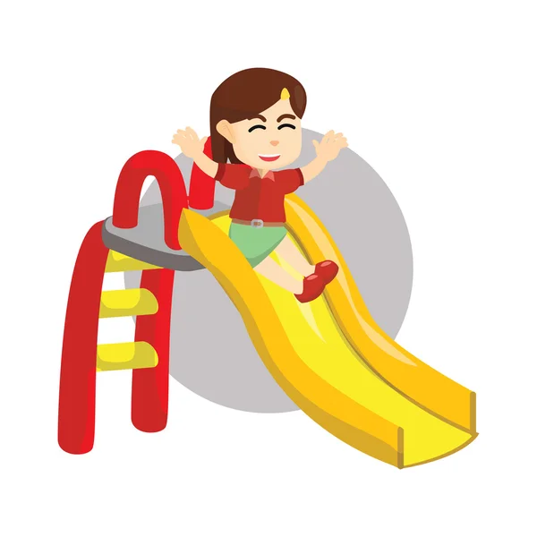 Niños en resbaladilla imágenes de stock de arte vectorial | Depositphotos