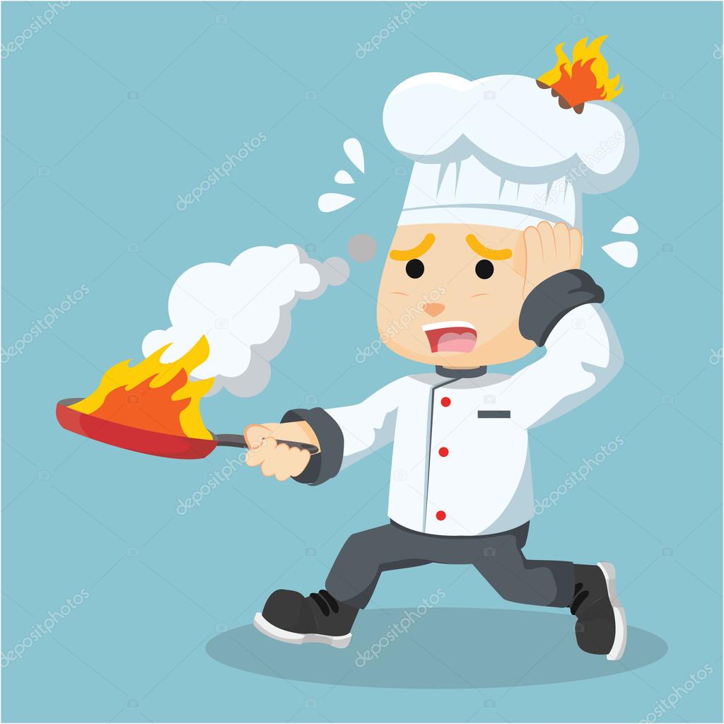Chef quemó su sombrero Vector de stock por ©funwayillustration 108226484