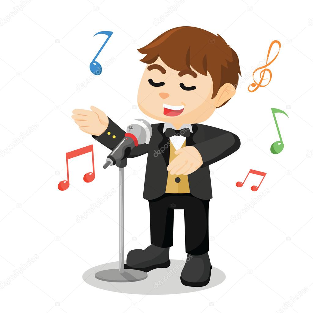 Bambino cantante cartone animato illustrazione - Grafica Vettoriale ...