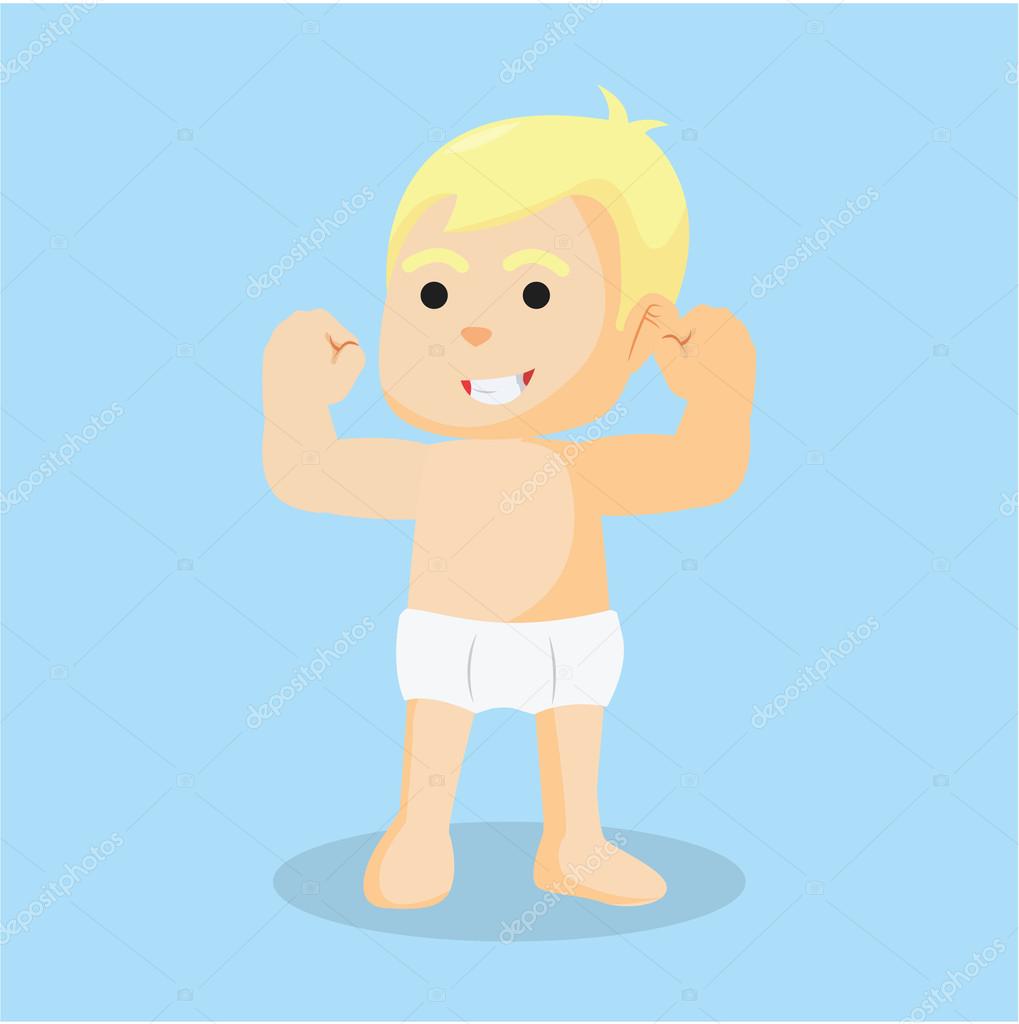 Baby boy with strong hands Stock Vector Image by ©funwayillustration ...