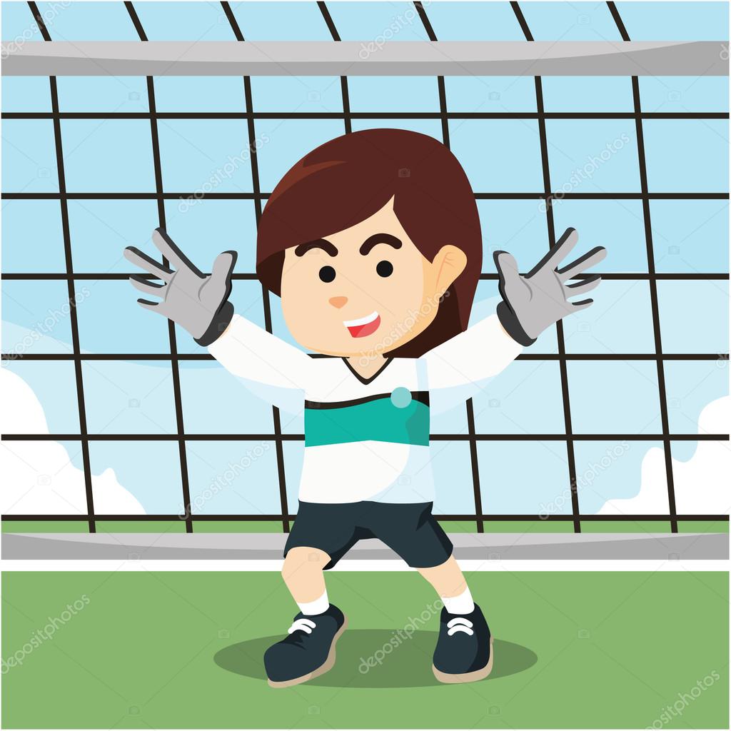 Portero de fútbol femenino Vector de stock por ©funwayillustration ...