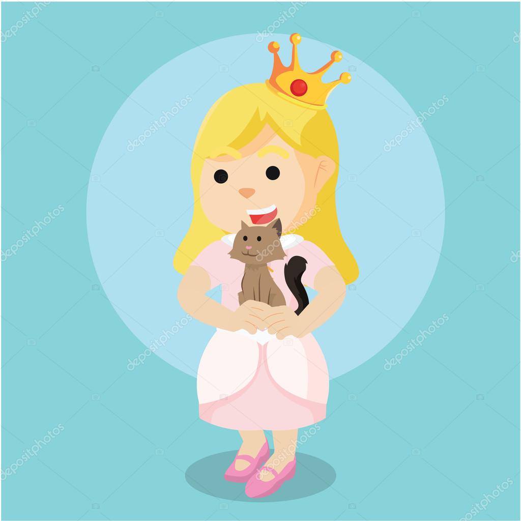 Princess carrying cat colorful Stock Vector Image by ...