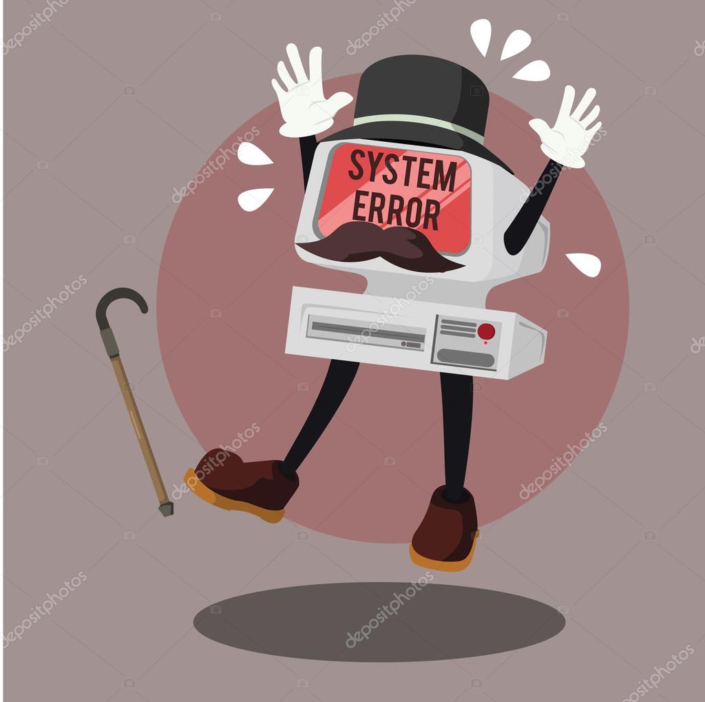 Old computer system error Stock Vector by ©funwayillustration 124371046