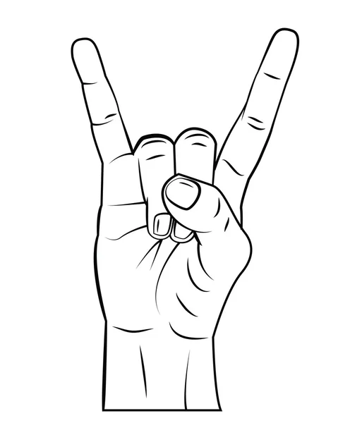 Heavy Metal Hand Devils Horns Linear Style Stock Vector Image by ...