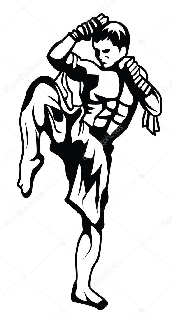 Kick boxer — Stock Vector © funwayillustration #54805203