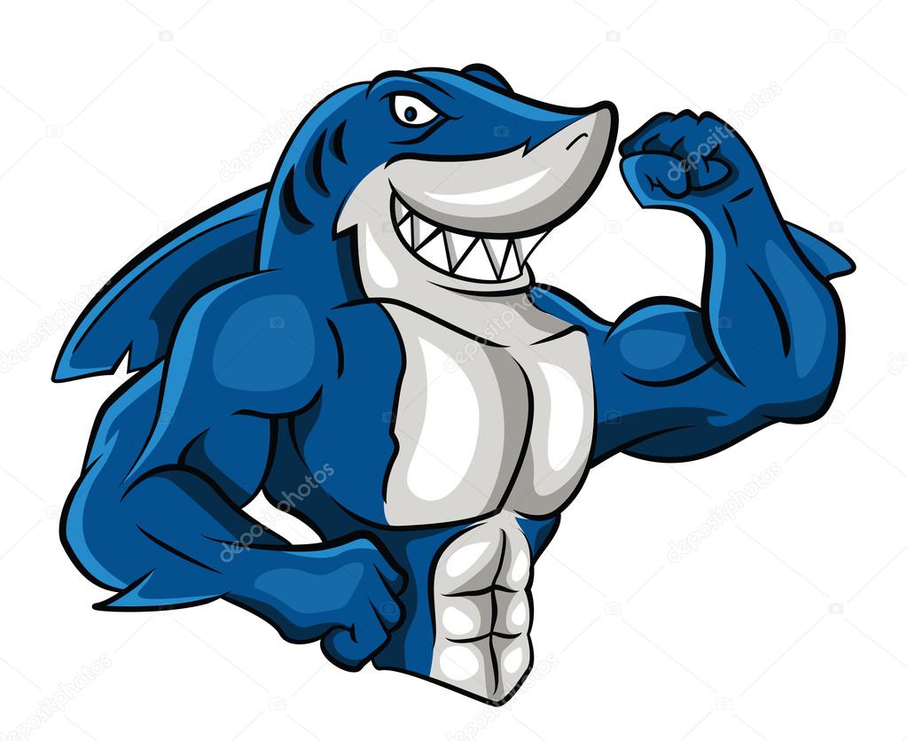 Strong Shark Cartoon