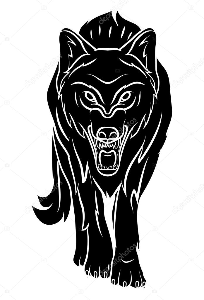 Wolf tattoo Stock Vector Image by ©funwayillustration #59131981