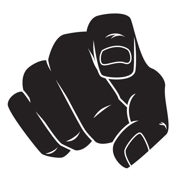 Black Pointing Finger Clip Art