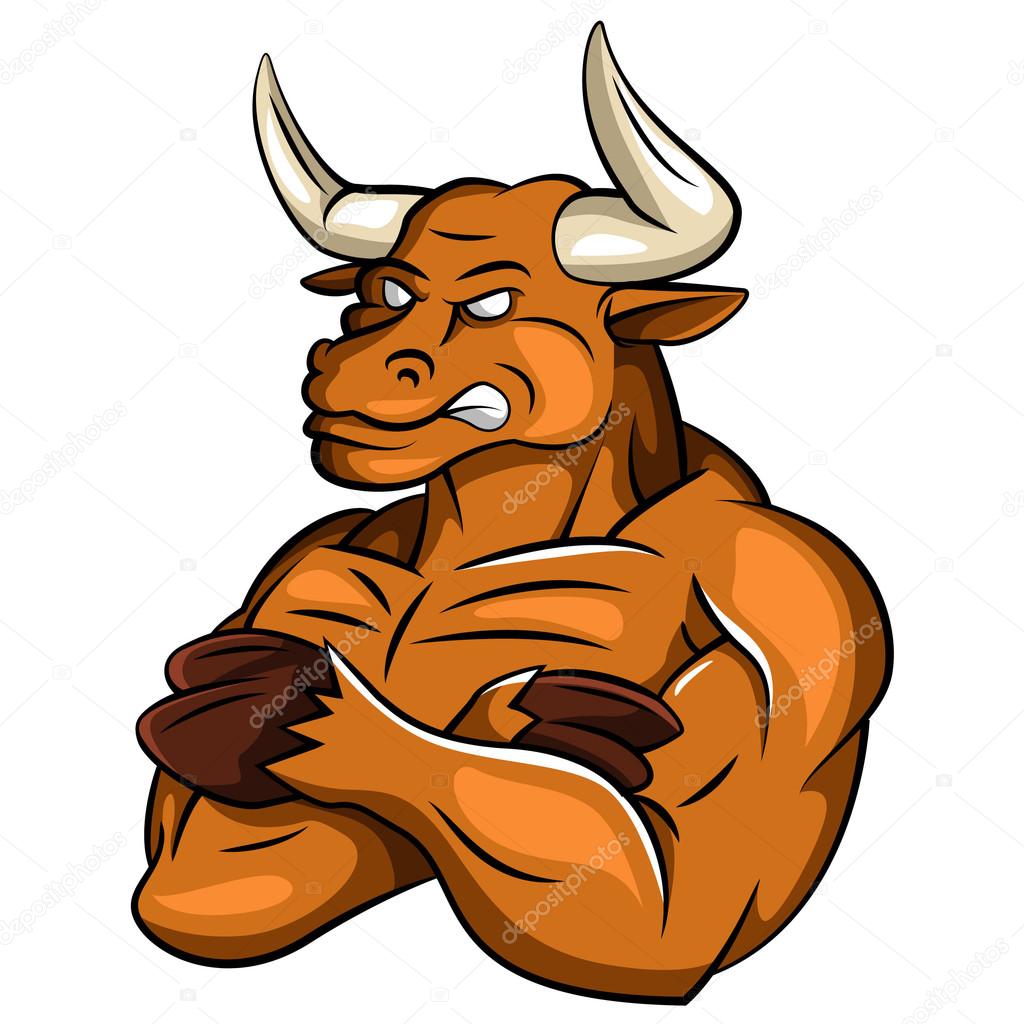Bull Strong Mascot Stock Vector Image by ©funwayillustration #64128945