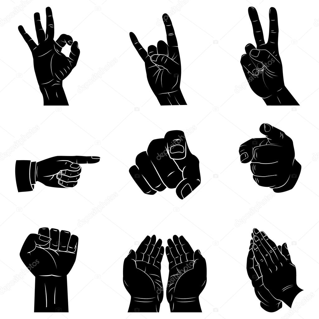 Hands showing signs Stock Vector Image by ©funwayillustration #65742293