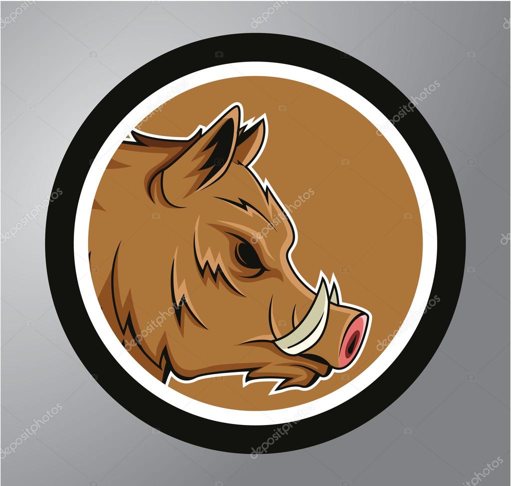 Warthog Circle sticker Stock Vector by ©funwayillustration 73890563