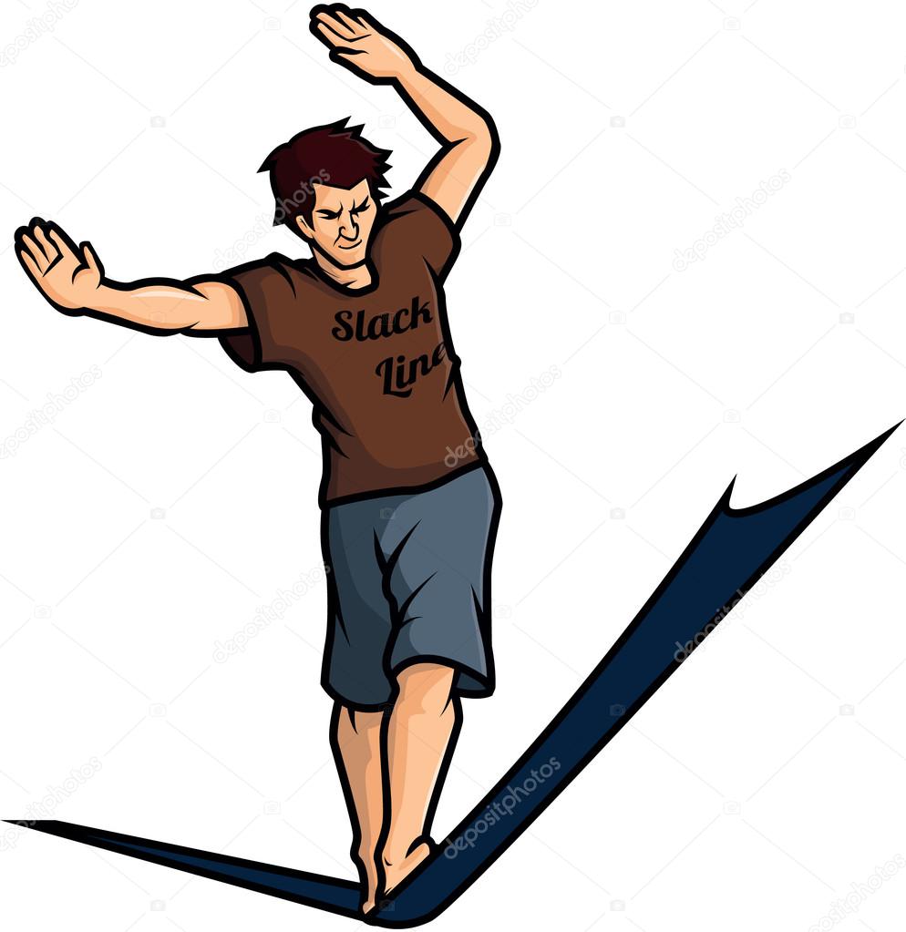 Slacklining illustration design — Stock Vector © funwayillustration ...