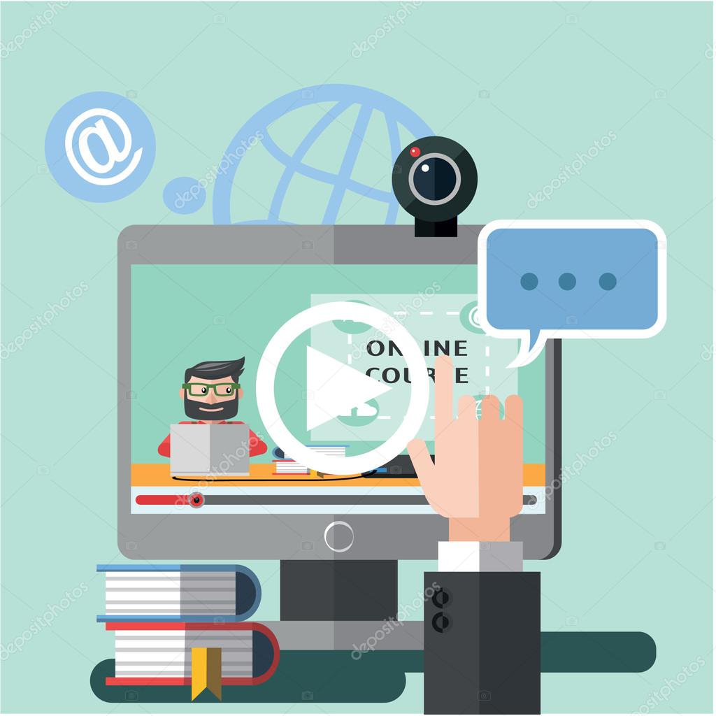 Webinar internet flat color cartoon illustration Stock Illustration by ... Webinar internet flat color cartoon illustration Stock Illustration by ...