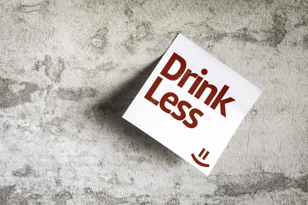 Drink Less on Paper Note on texture background — Stock Photo ...