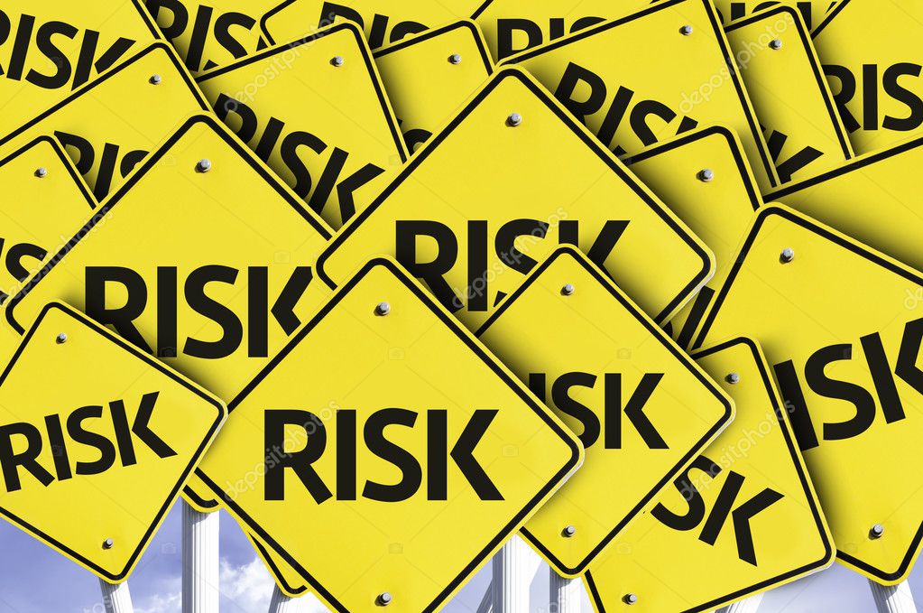 Risk written on multiple road sign — Stock Photo © gustavofrazao #54397153