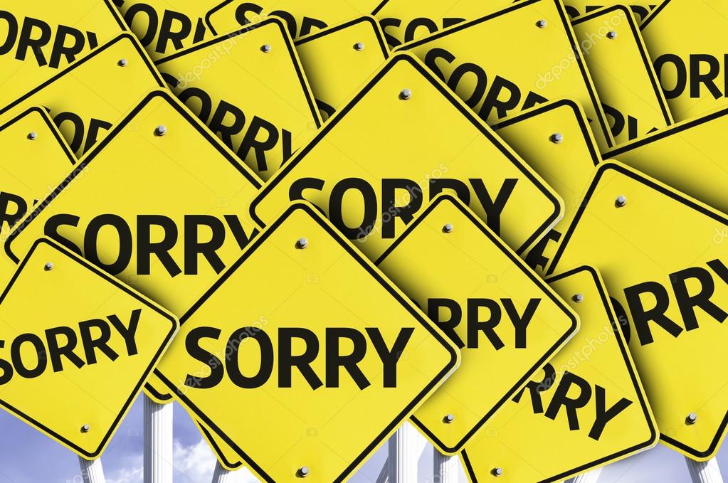 Sorry written on multiple road sign — Stock Photo © gustavofrazao #54397313
