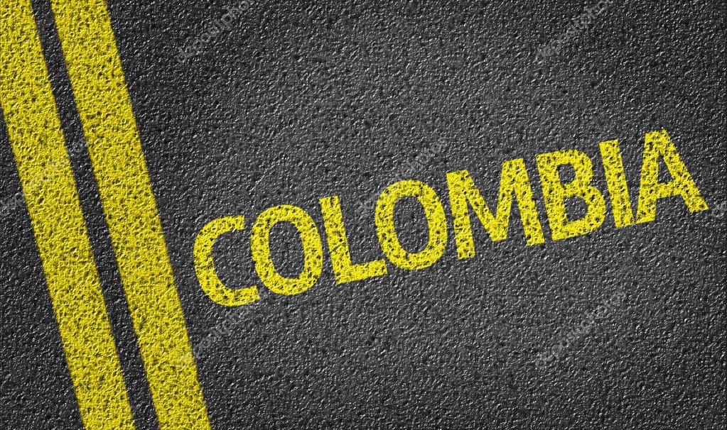 Colombia written on road — Stock Photo © gustavofrazao #54641007