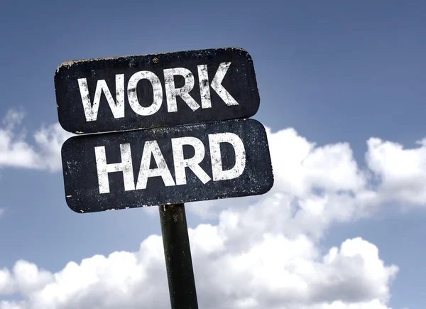 Hard Work - Easy Money signpost — Stock Photo © gustavofrazao #91096404