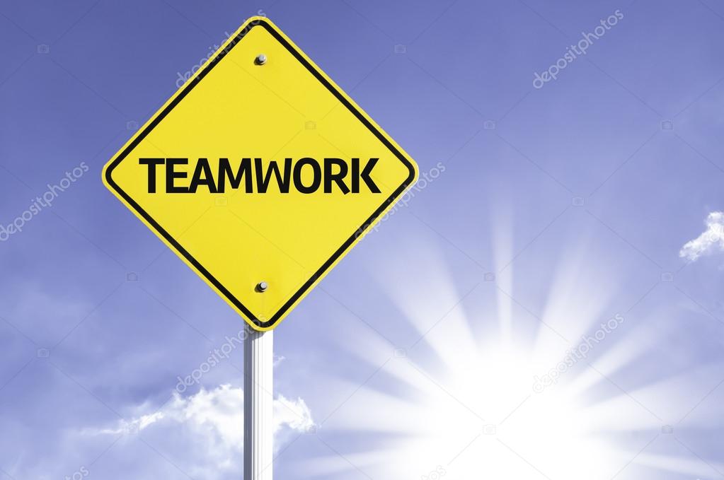 Teamwork road sign — Stock Photo © gustavofrazao #54769435
