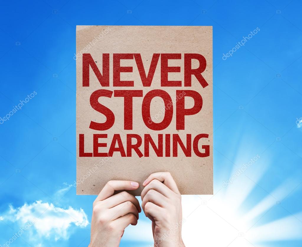 Never Stop Learning card Stock Photo by ©gustavofrazao 63170909