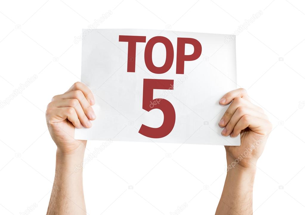Top 5 card isolated — Stock Photo © gustavofrazao #63662657