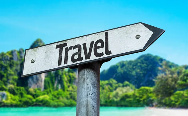 Time to Travel wooden sign with a beach on background — Stock Photo ...