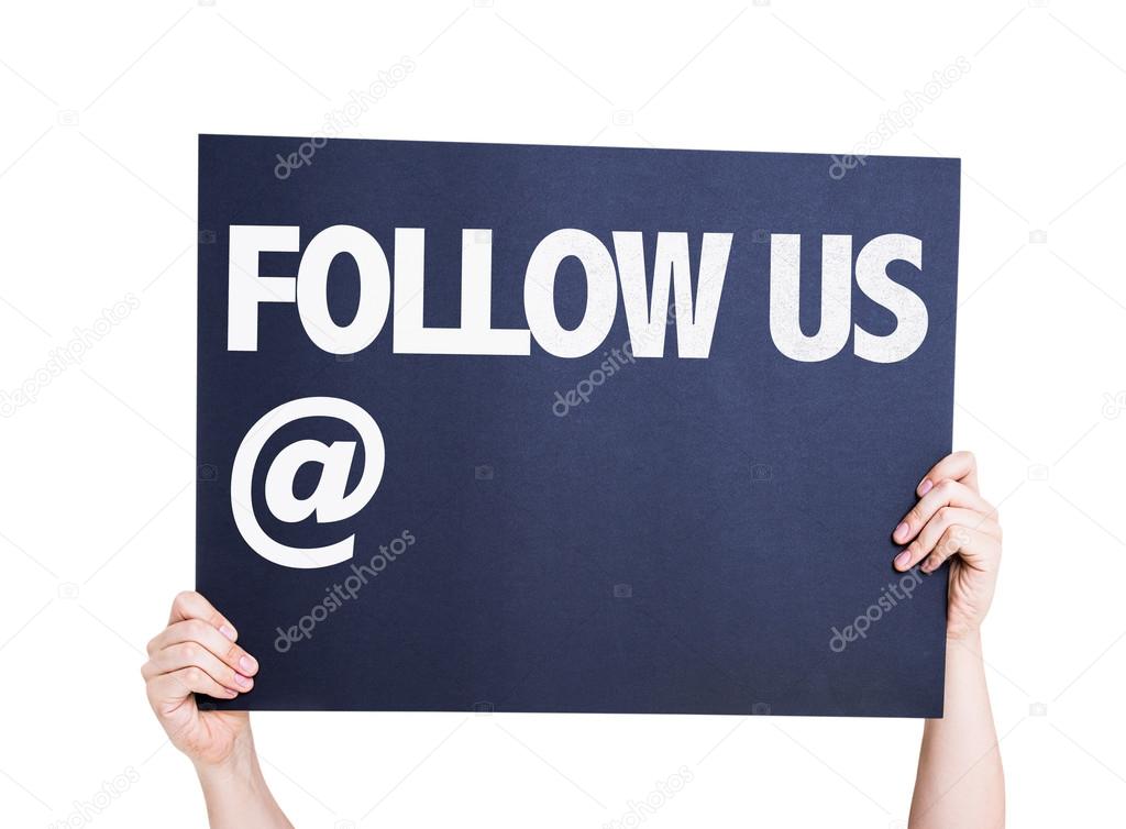Follow Us with a copy space card — Stock Photo © gustavofrazao #73405735
