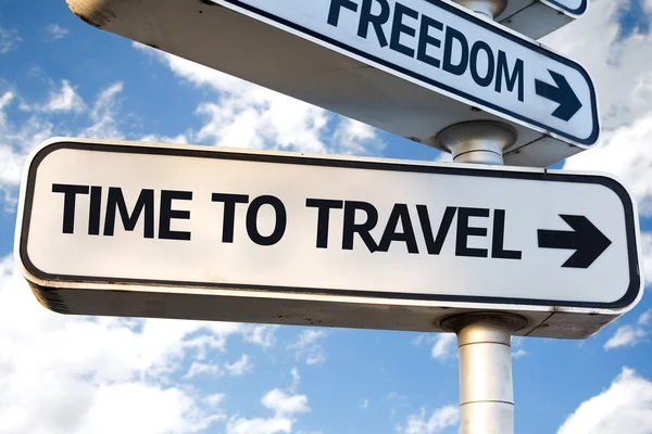 Time to Travel direction sign — Stock Photo © gustavofrazao #84047026