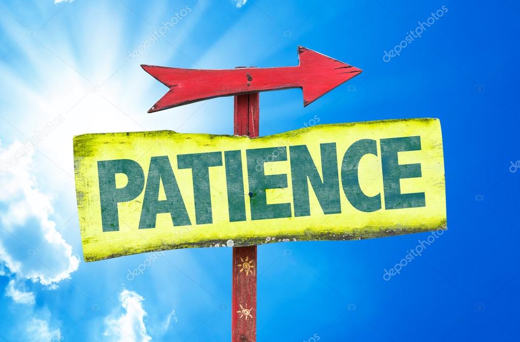 Patience sign with sky background — Stock Photo © gustavofrazao #73419027