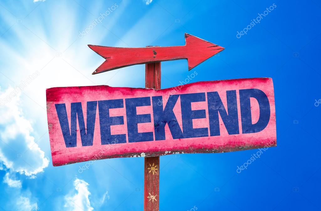 Weekend text sign Stock Photo by ©gustavofrazao 73420517