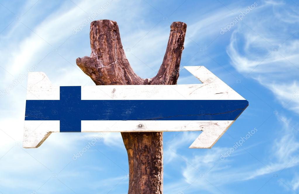 Finland flag wooden sign — Stock Photo © gustavofrazao #73428235