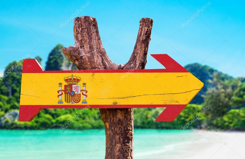 Spain Flag wooden sign Stock Photo by ©gustavofrazao 73438859
