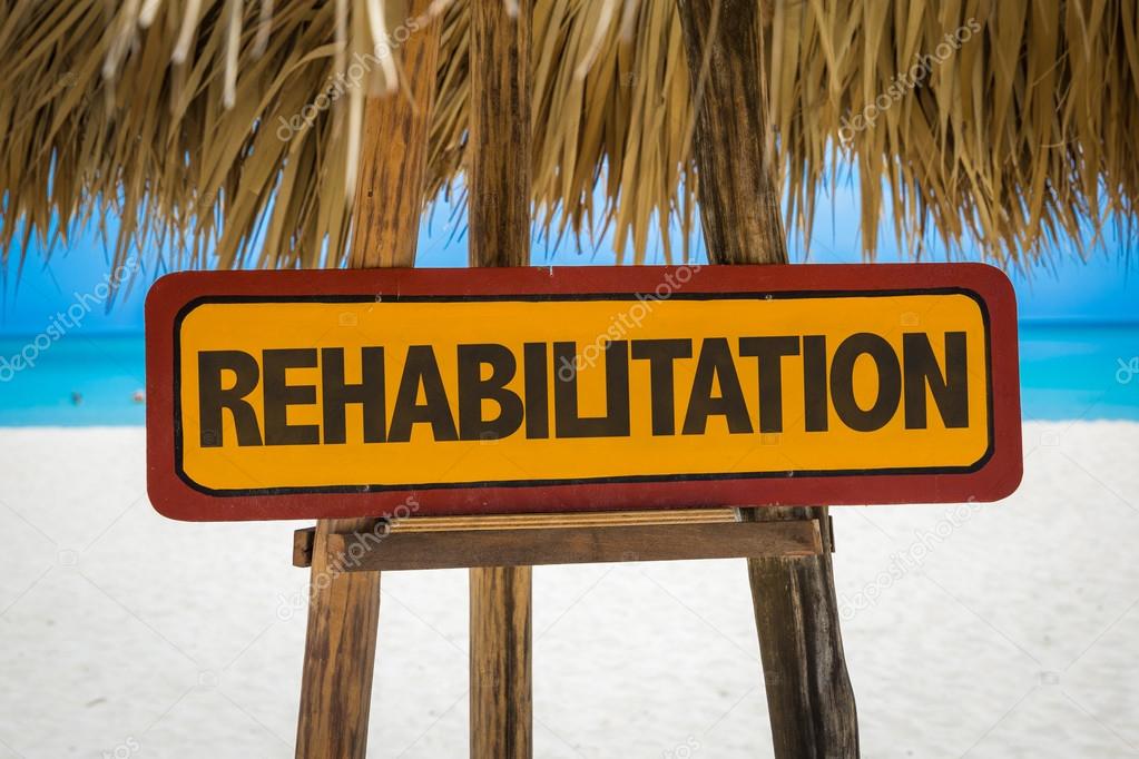 Rehabilitation sign with beach Stock Photo by ©gustavofrazao 80400016