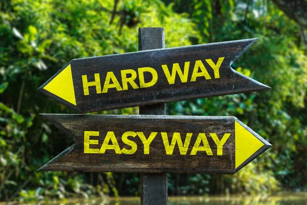 Hard Way Easy Way signpost — Stock Photo © gustavofrazao #91095974