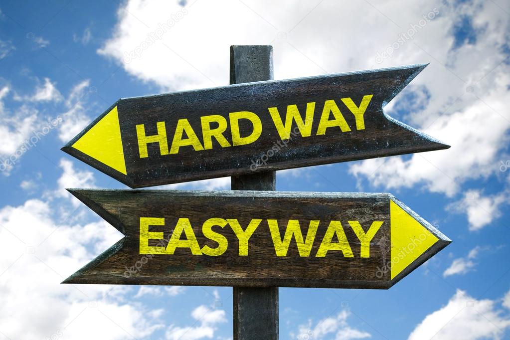 Hard Way Easy Way signpost — Stock Photo © gustavofrazao #91095974