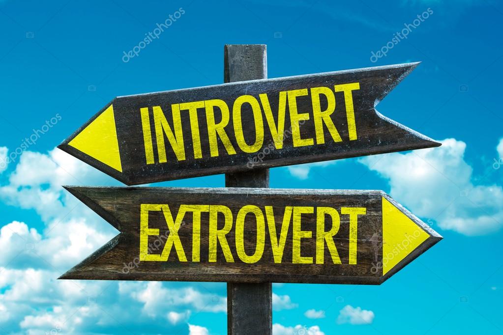 Introvert - Extrovert signpost Stock Photo by ©gustavofrazao 91948334