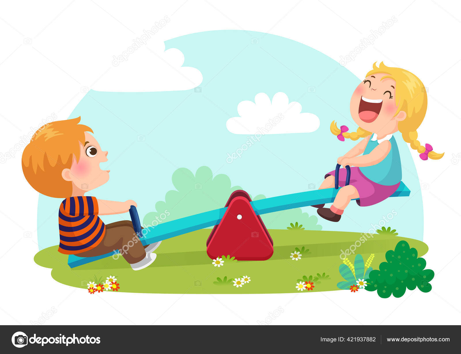 Seesaw Cartoon