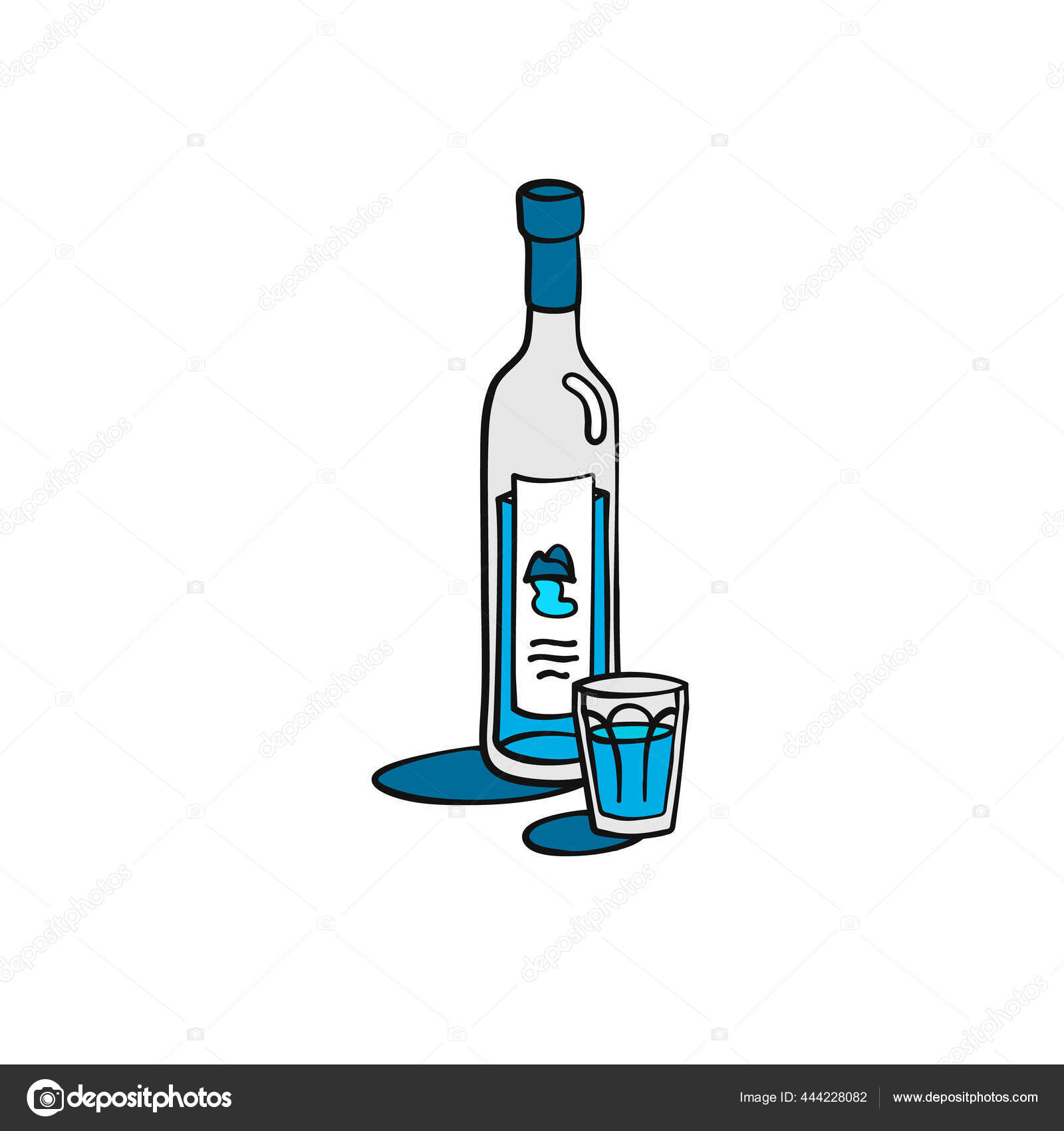 Icono De Vodka Bottle Vodka Icon Flat Style Fotos Und Bildmaterial