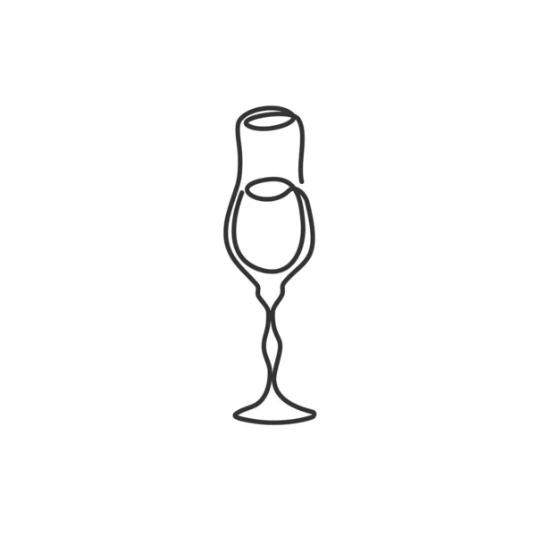 One Line Drawing Liquor Glass White Background Cartoon Graphic Sketch ...