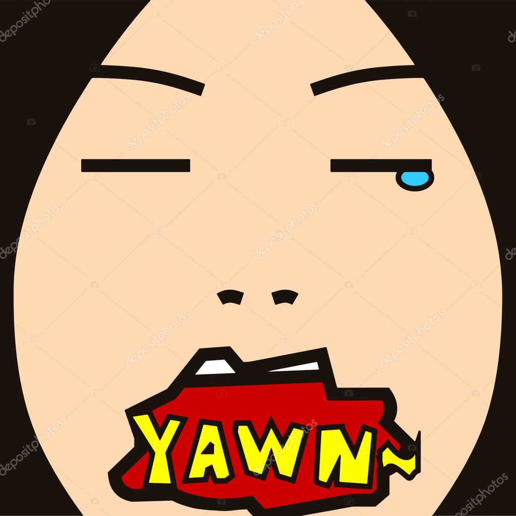 Cartoon face expression yawn — Stock Photo © non157 #54358939